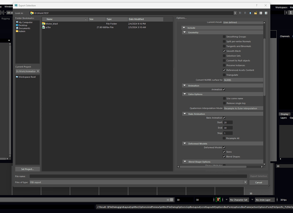 Script helps enable and Off UI of export selection And is there a way to script it to set the ...