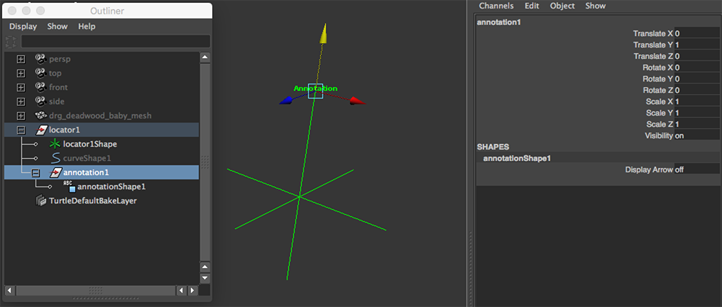 Maya: Freezing Transforms on an Annotation - Coding - Tech-Artists.Org